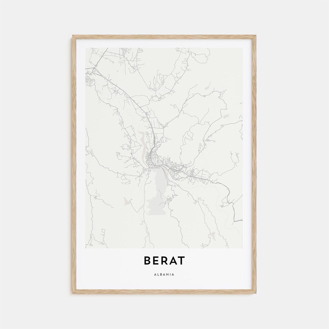 Map of Berat Print, Berat Map Gift, Berat Poster, City Map Artwork for ...