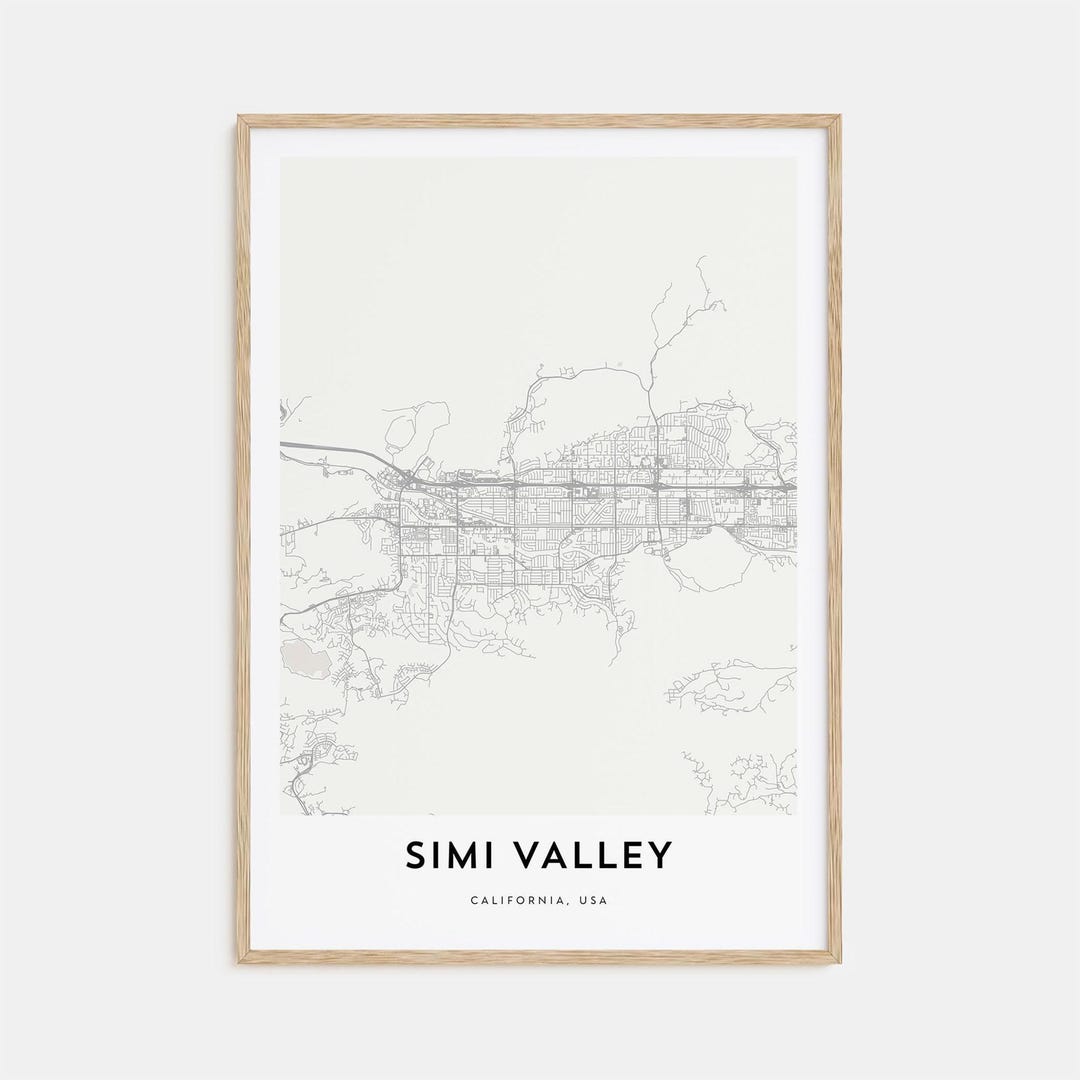 Map of Simi Valley Print, Simi Valley Map Gift, Simi Valley Poster ...