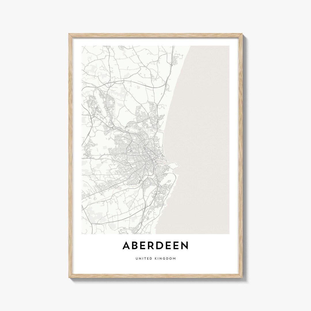 Map of Aberdeen Print, Aberdeen Map Gift, Aberdeen Poster, City Map ...
