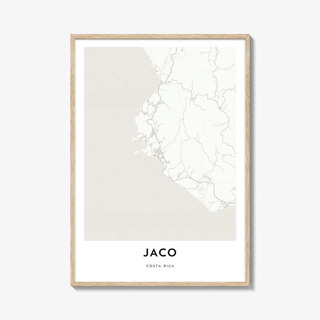 Map of Jaco Print, Jaco Map Gift, Jaco Poster, City Map Artwork for ...