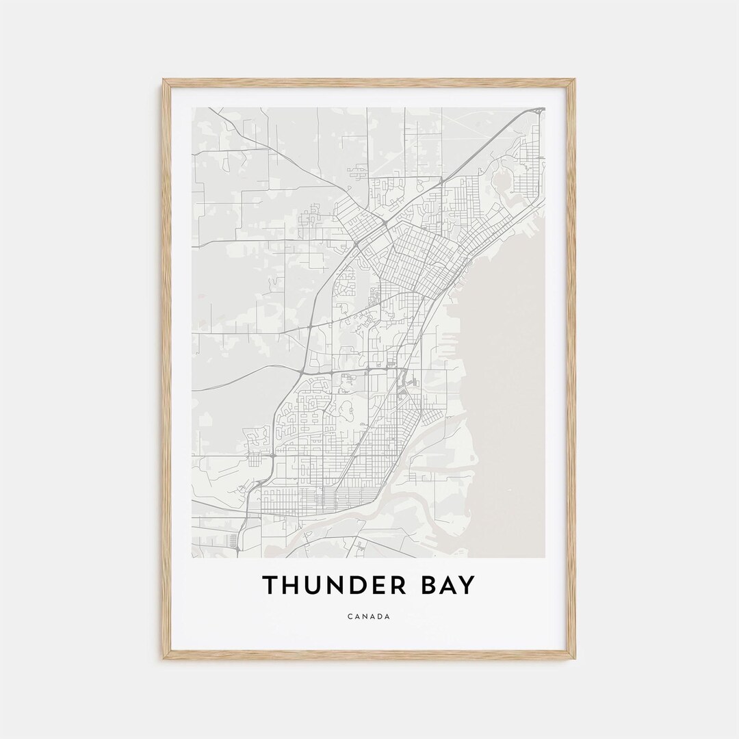 Map of Thunder Bay Print, Thunder Bay Map Gift, Thunder Bay Poster ...