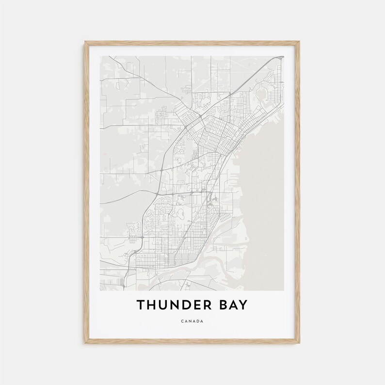 Map of Thunder Bay Print, Thunder Bay Map Gift, Thunder Bay Poster ...