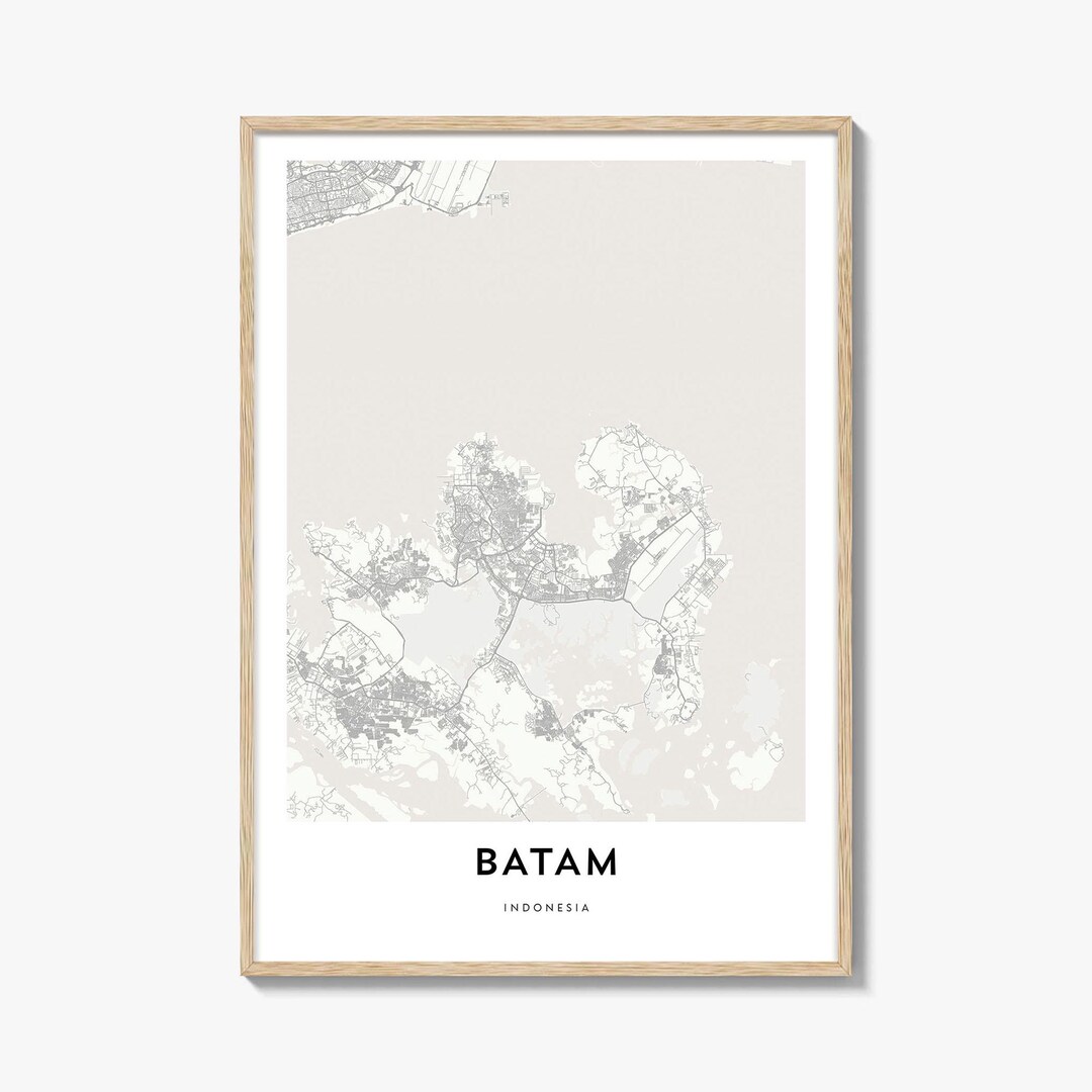 Map of Batam Print, Batam Map Gift, Batam Poster, City Map Artwork for ...