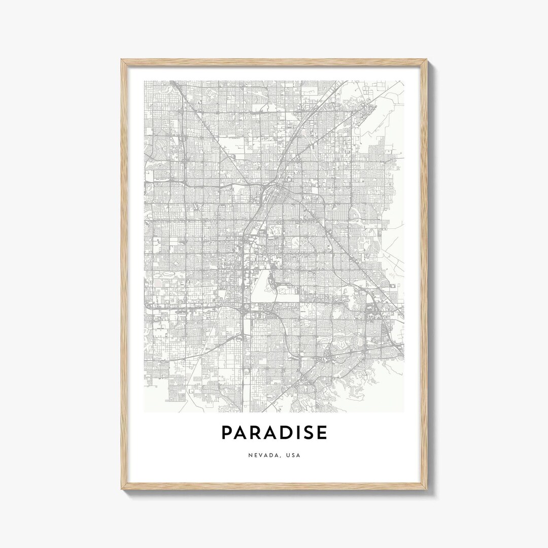 Map of Paradise Print, Paradise Map Gift, Paradise Poster, City Map ...