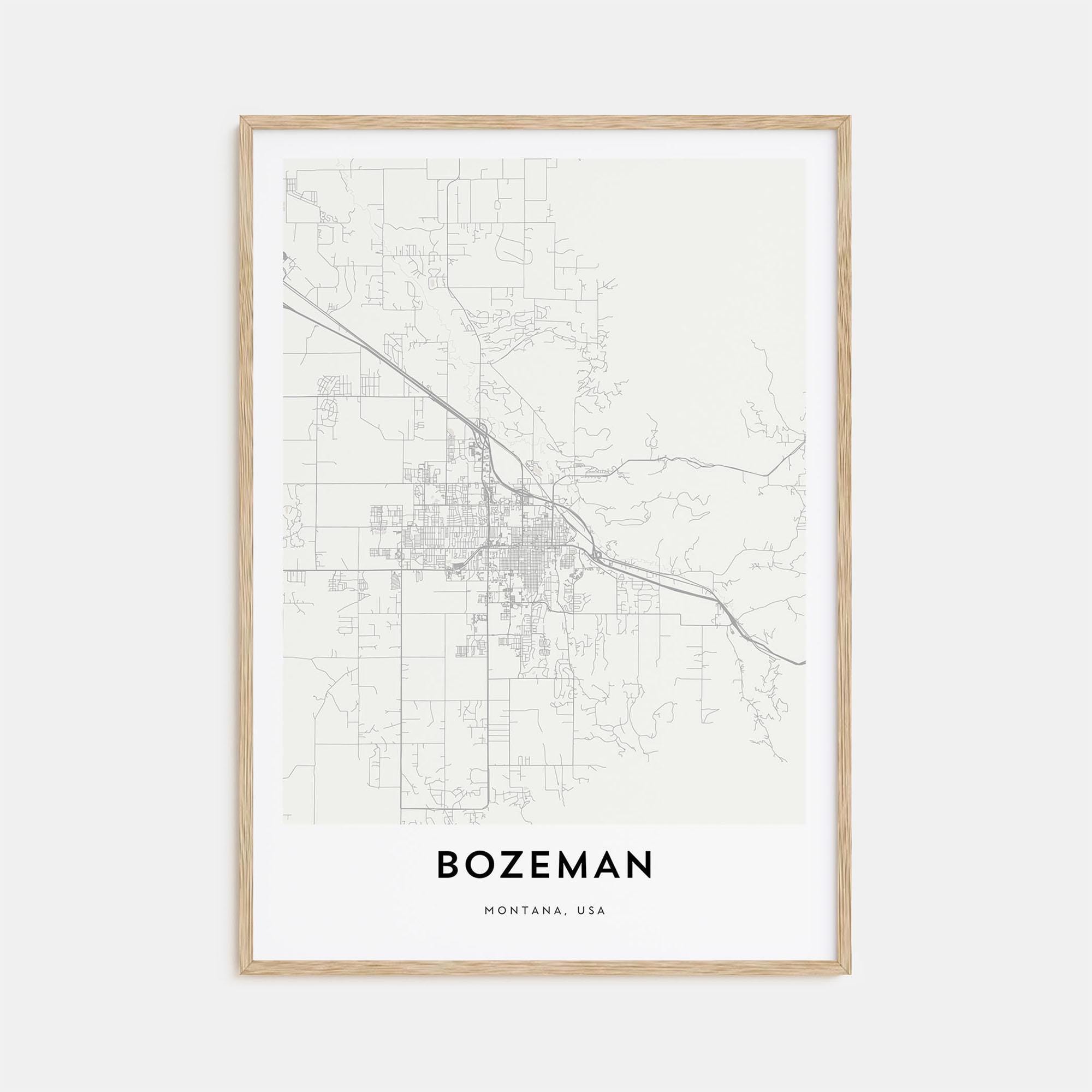 Map of Bozeman Print, Bozeman Map Gift, Bozeman Poster, City Map ...