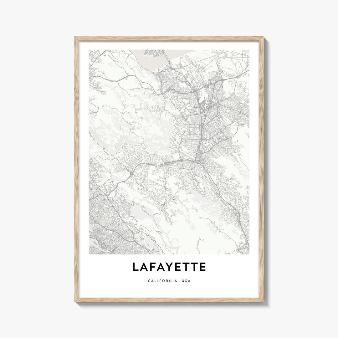Lafayette California Map Print: City Map Wall Art - Etsy