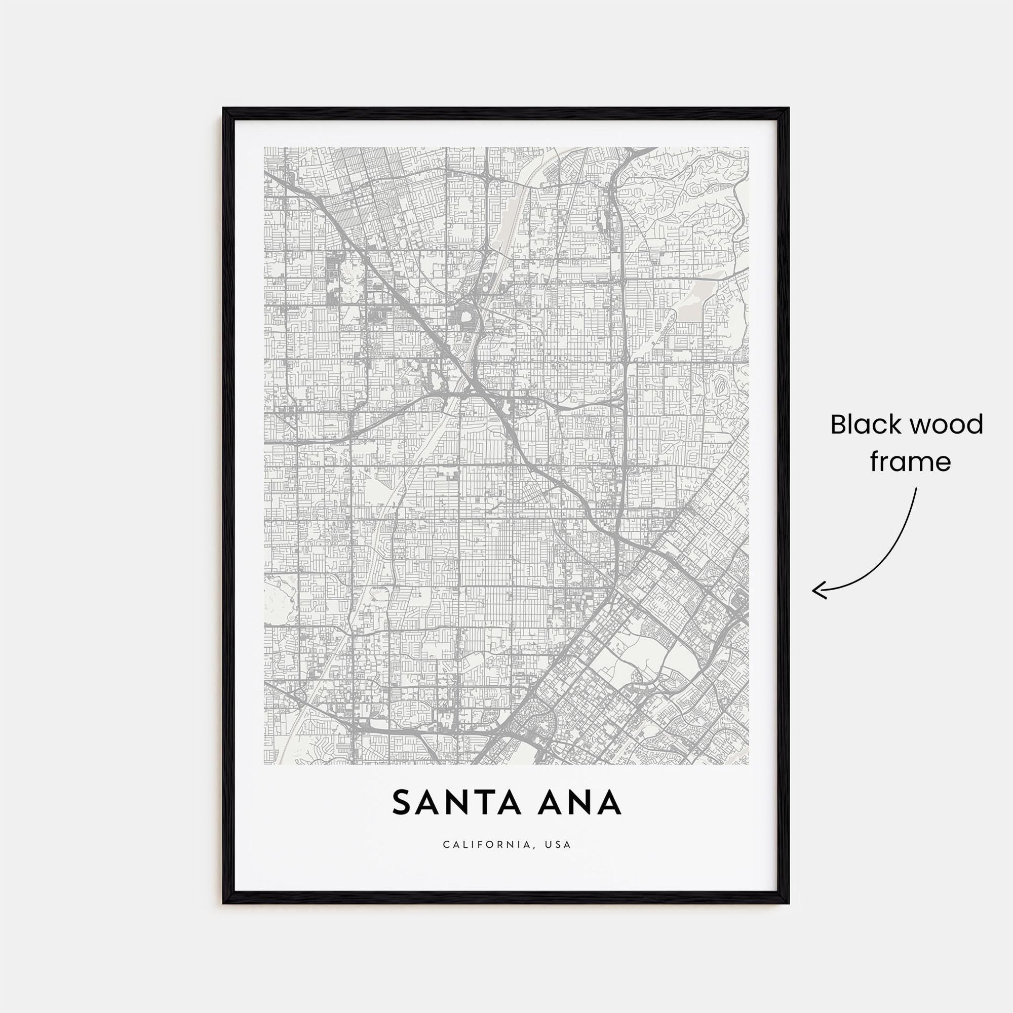 Map of Santa Ana Print, Santa Ana Map Gift, Santa Ana Poster, City Map ...