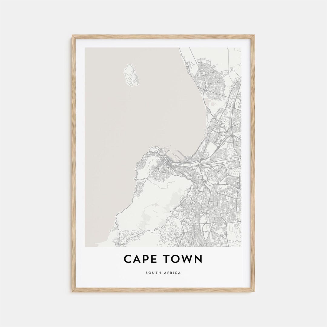 Map of Cape Town Print, Cape Town Map Gift, Cape Town Poster, City Map ...
