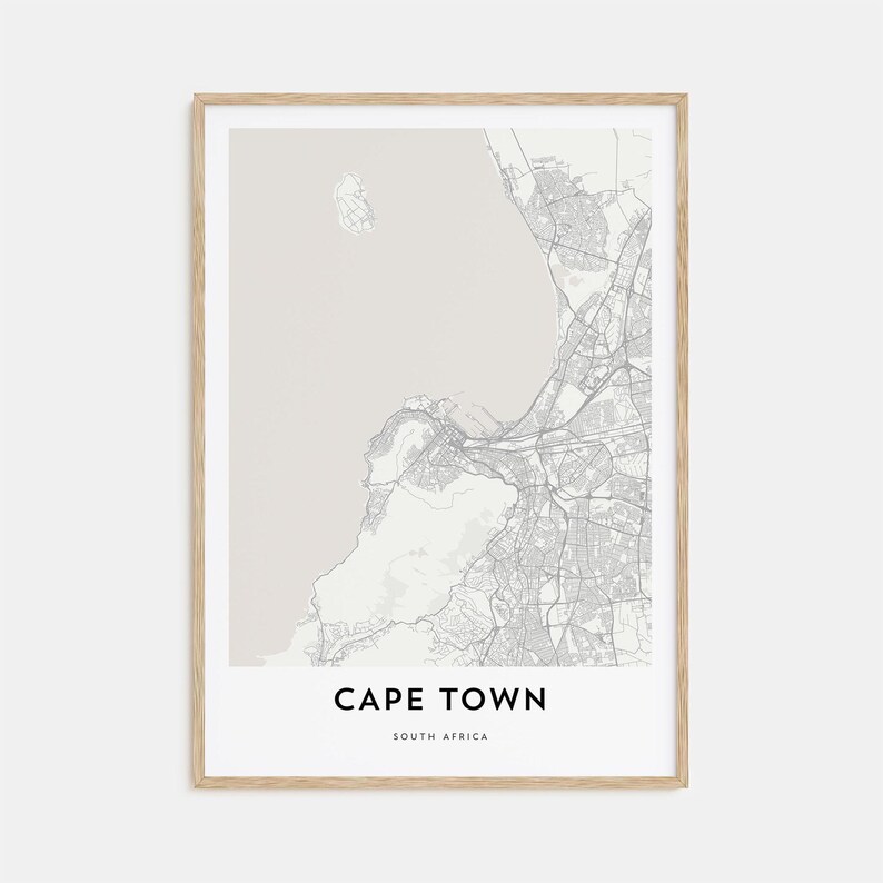Map of Cape Town Print, Cape Town Map Gift, Cape Town Poster, City Map ...