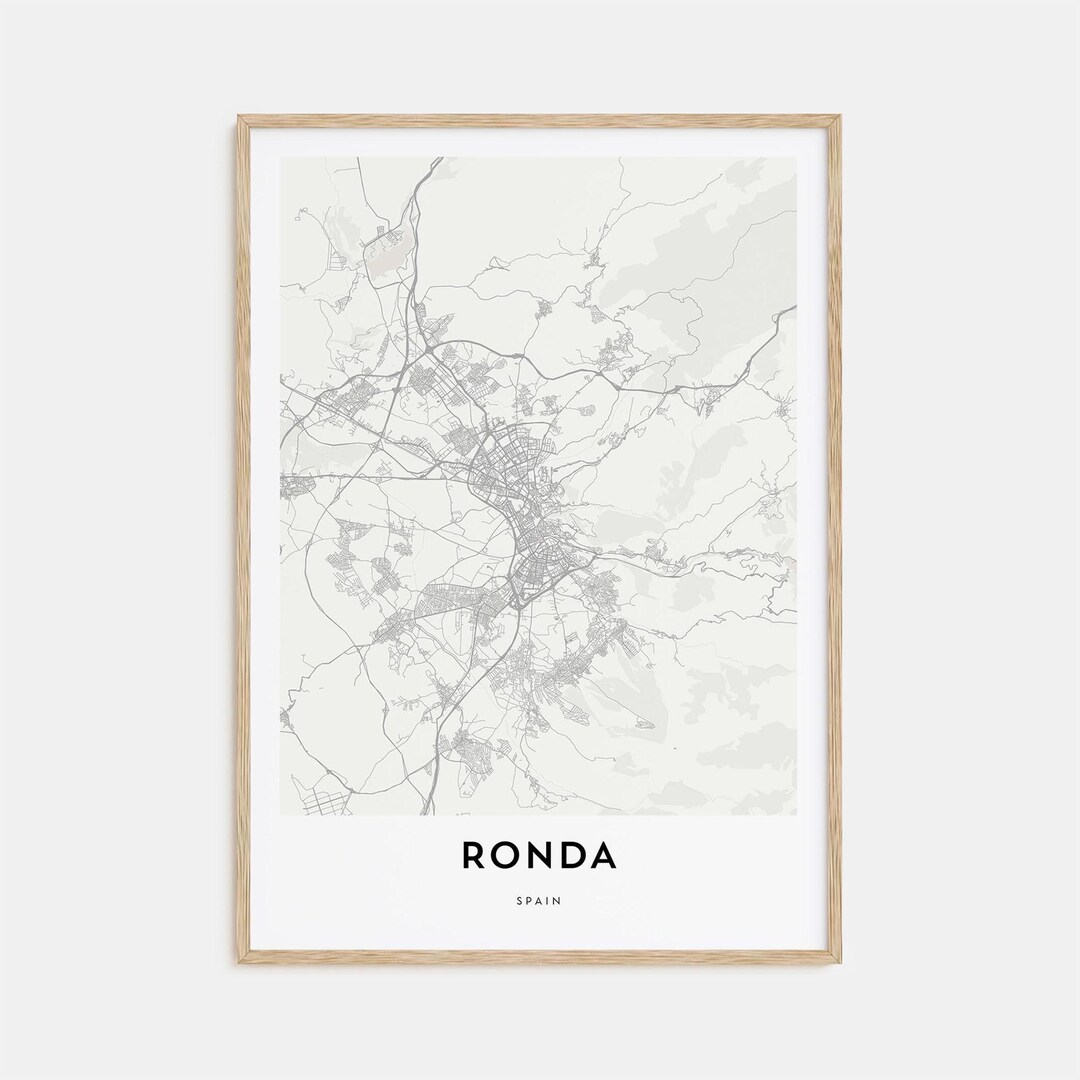 Map of Ronda Print, Ronda Map Gift, Ronda Poster, City Map Artwork for ...