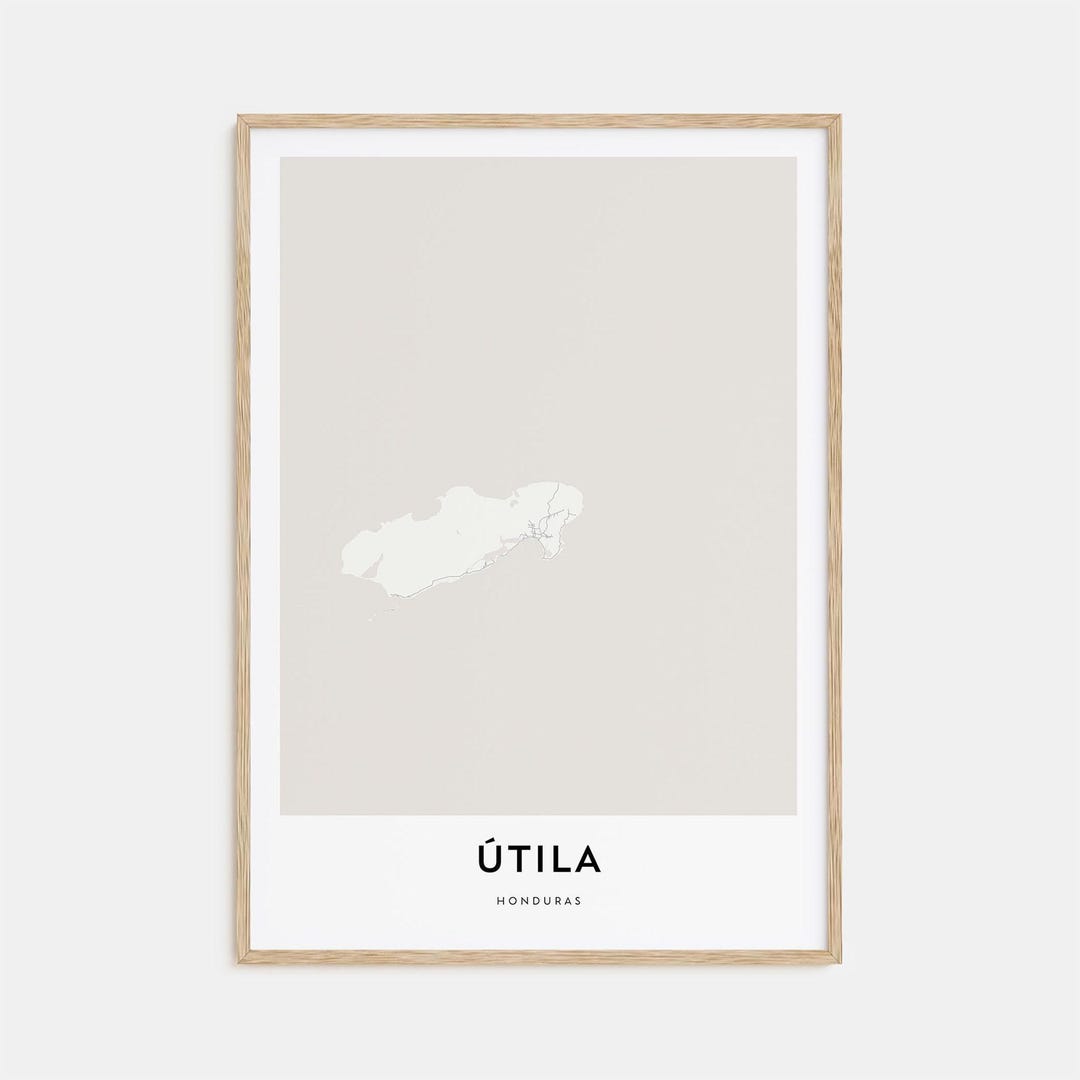 Map of Utila Print, Utila Map Gift, Utila Poster, City Map Artwork for ...