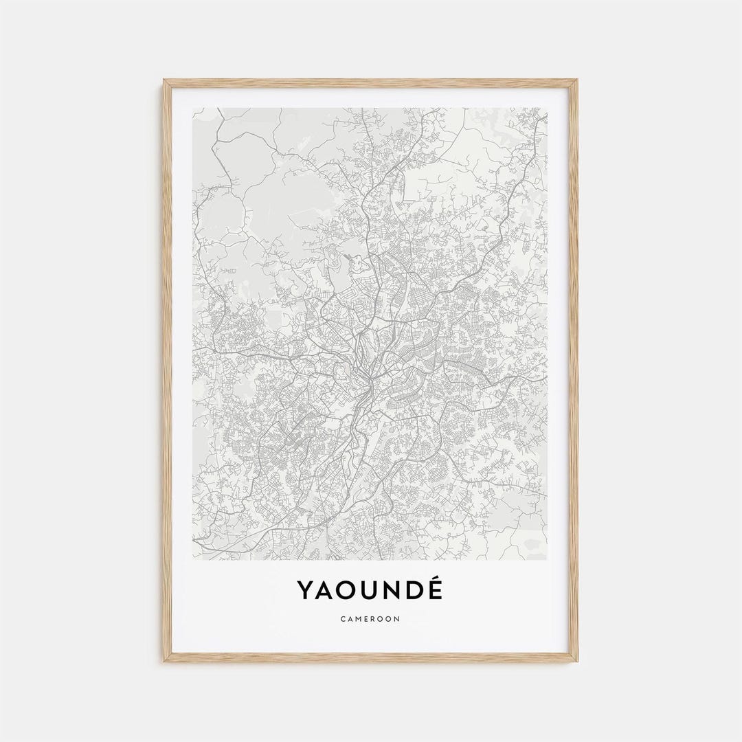 Map of Yaounde Print, Yaounde Map Gift, Yaounde Poster, City Map ...