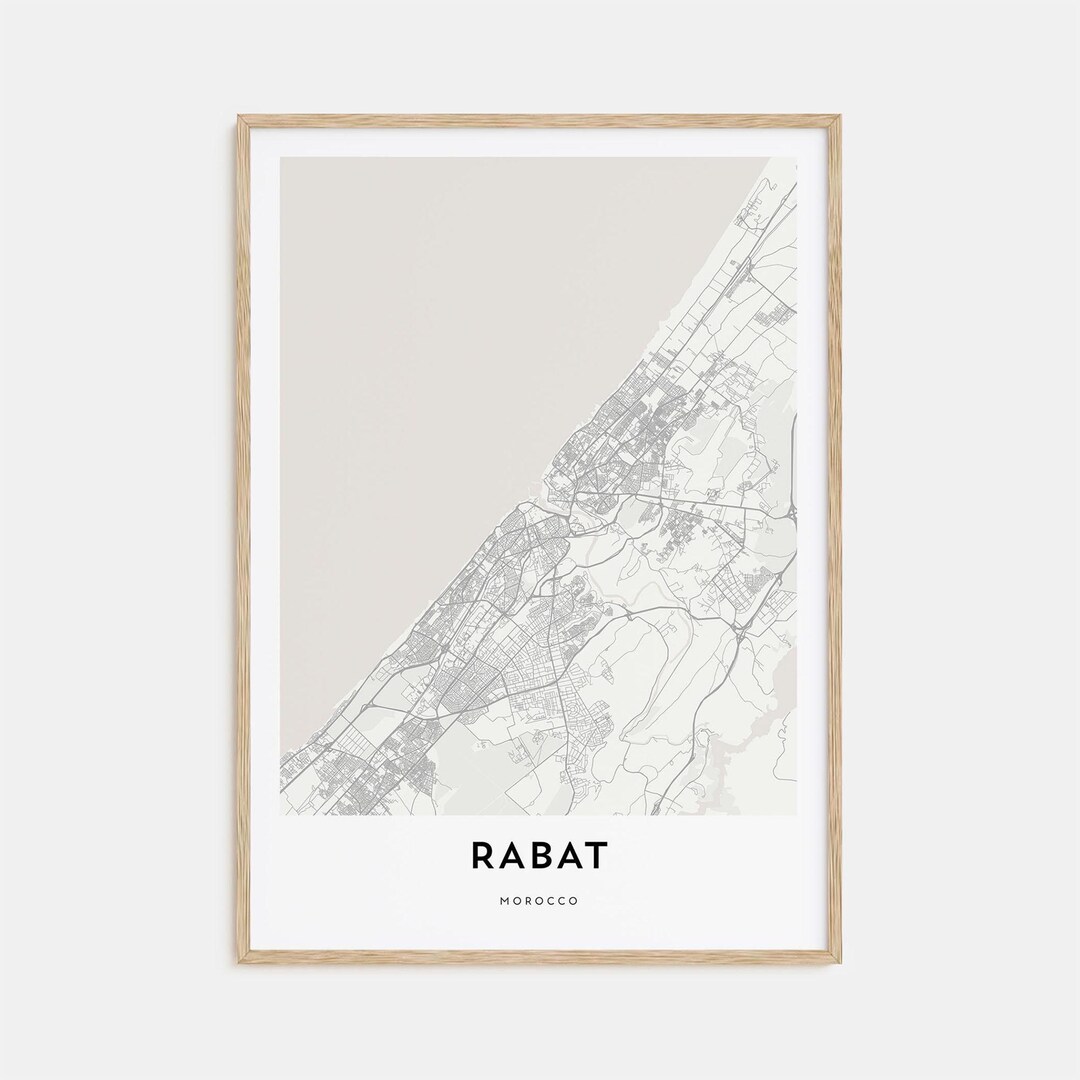 Map of Rabat Print, Rabat Map Gift, Rabat Poster, City Map Artwork for ...