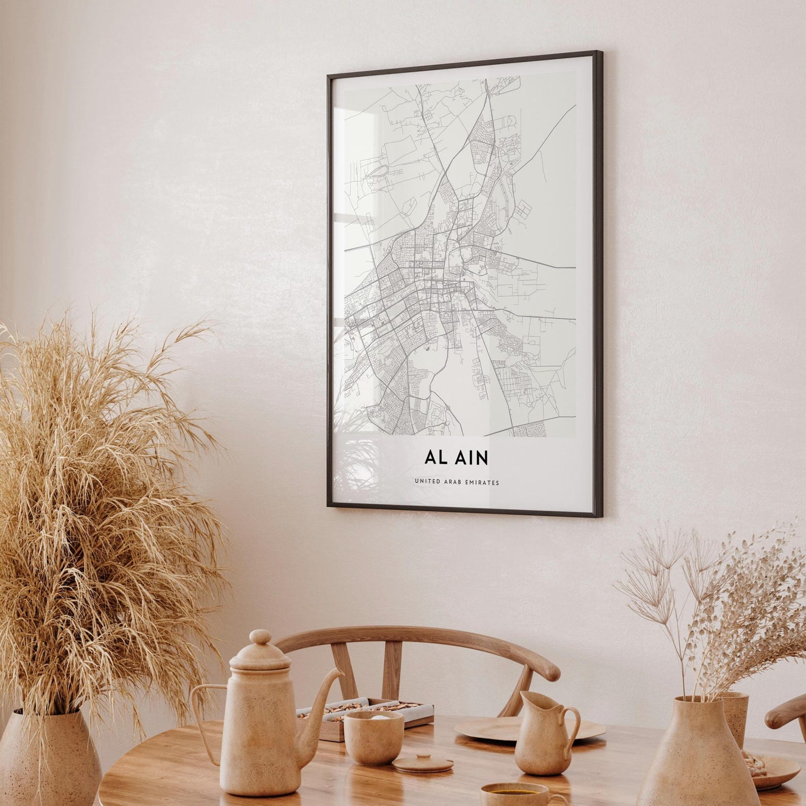 Map of Al Ain Print, Al Ain Map Gift, Al Ain Poster, City Map Artwork ...
