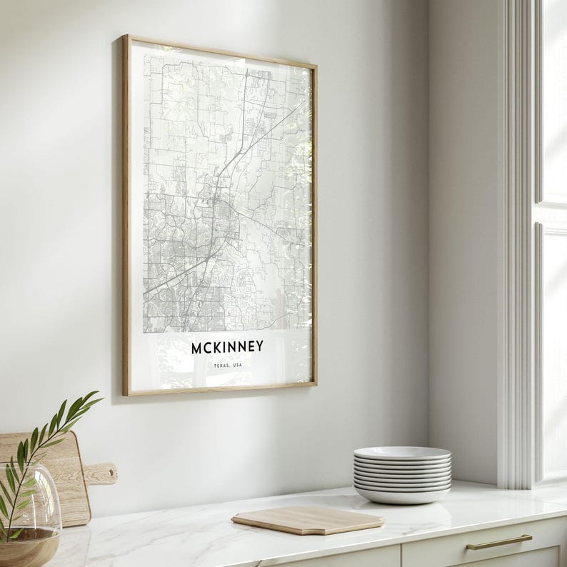 Map of Mckinney Print, Mckinney Map Gift, Mckinney Poster, City Map ...