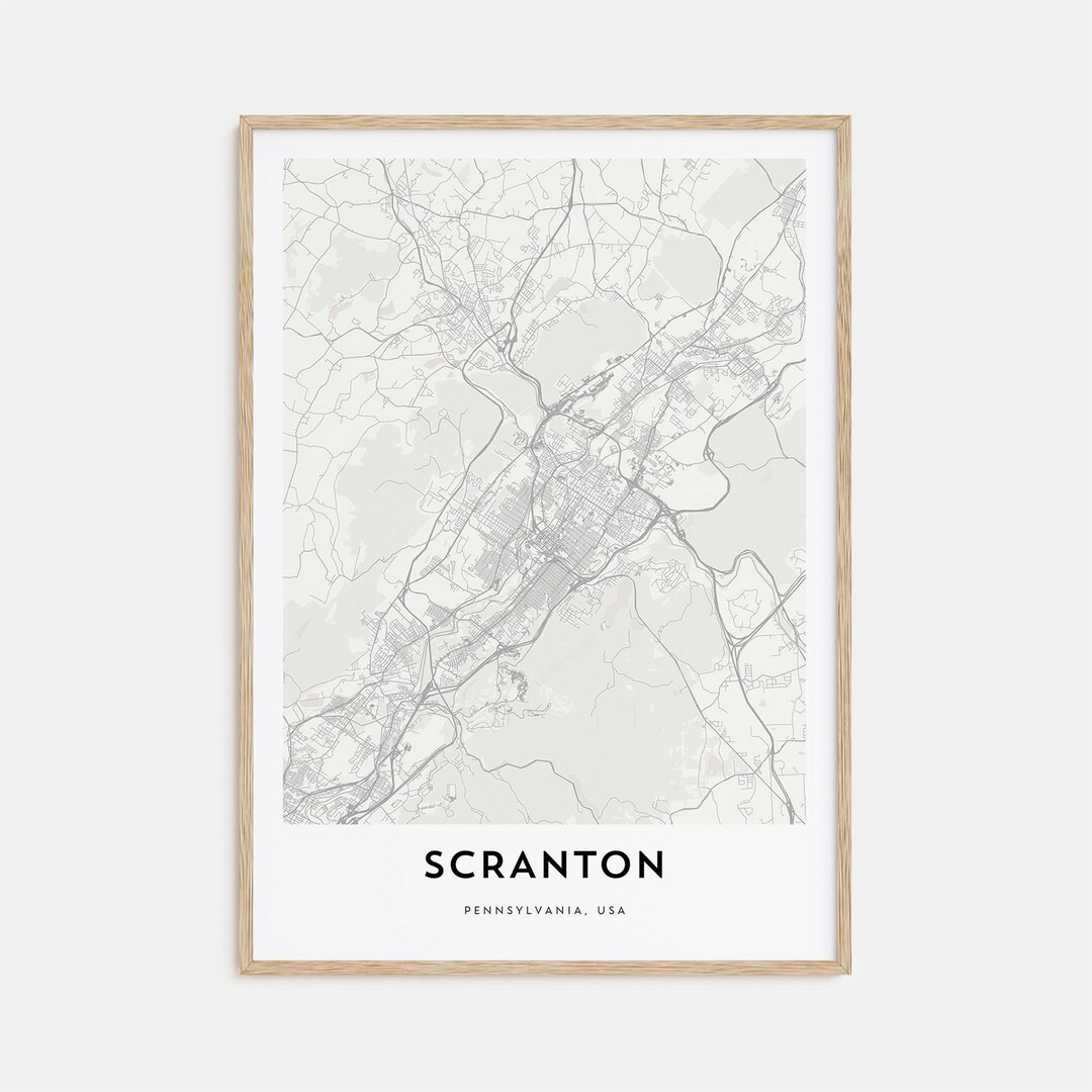 Map of Scranton Print, Scranton Map Gift, Scranton Poster, City Map ...