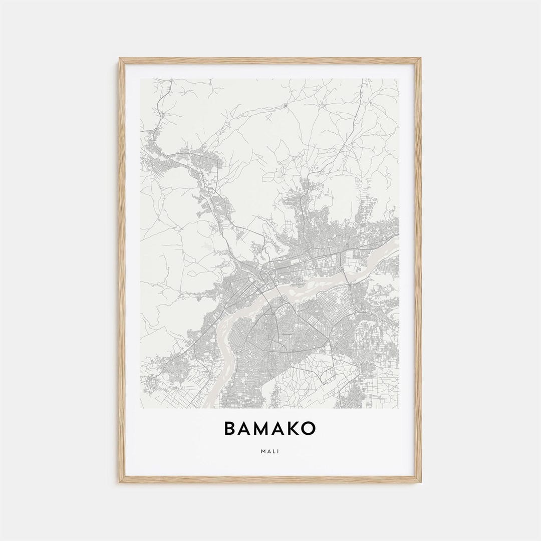 Map of Bamako Print, Bamako Map Gift, Bamako Poster, City Map Artwork ...