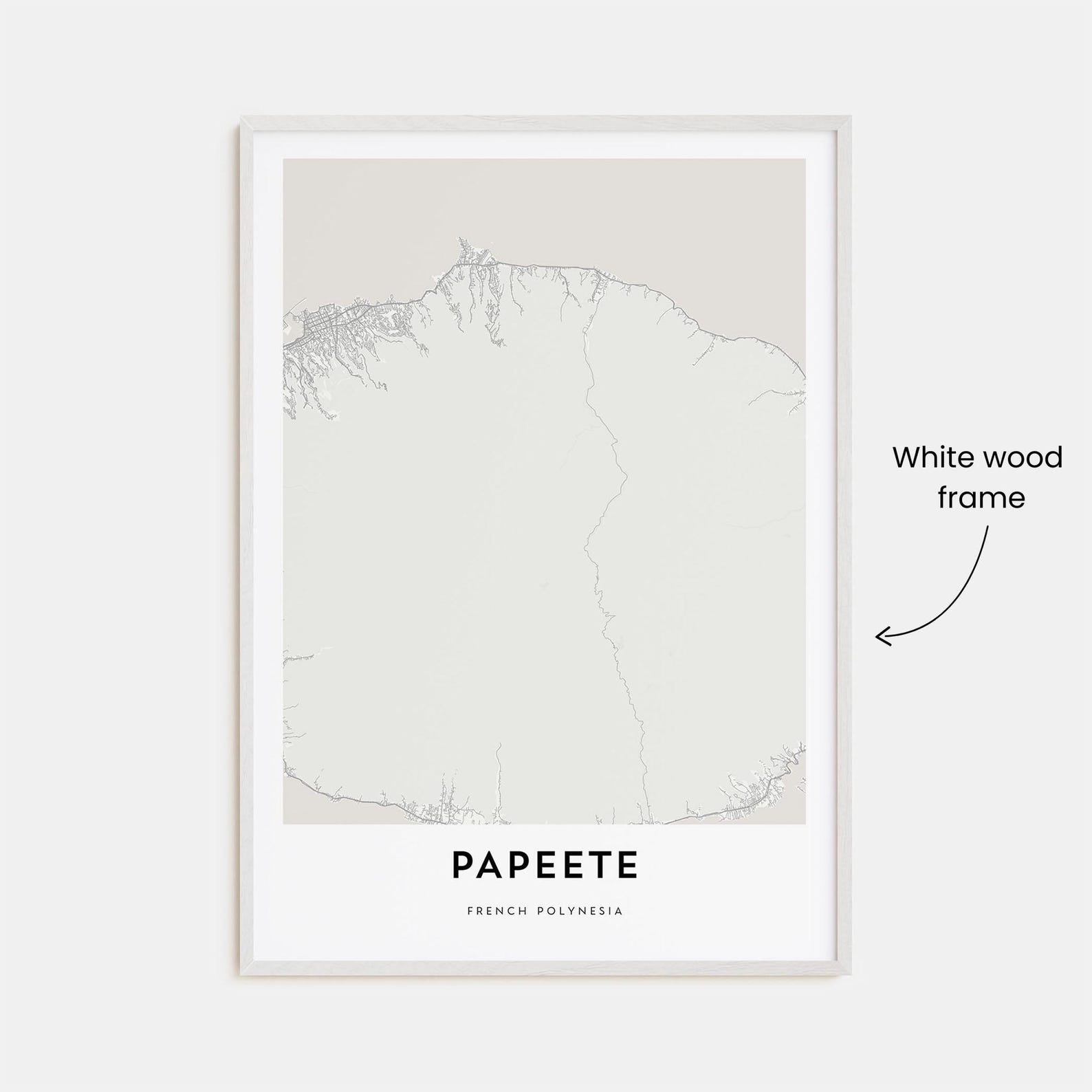 Map of Papeete Print, Papeete Map Gift, Papeete Poster, City Map ...