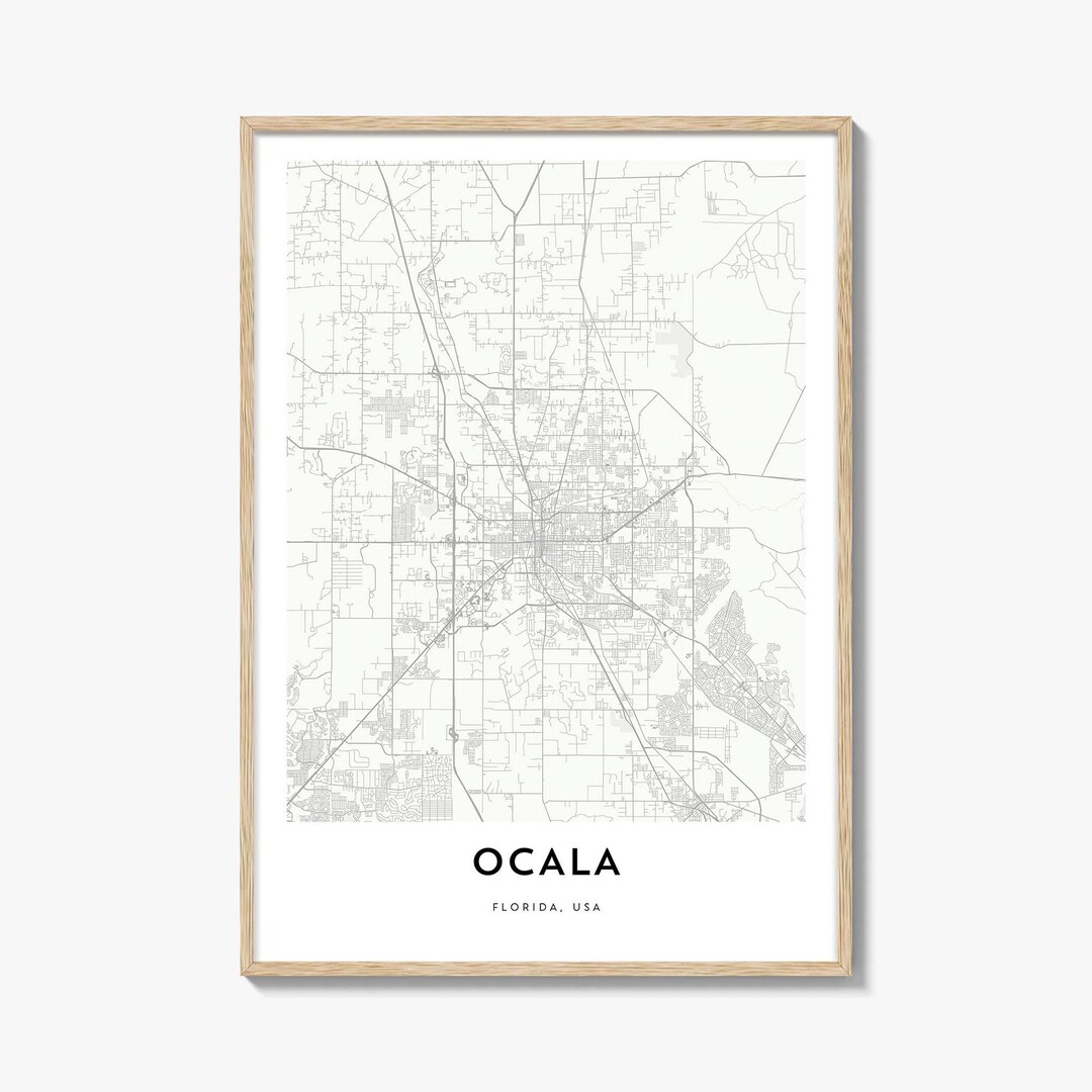 Map of Ocala Print, Ocala Map Gift, Ocala Poster, City Map Artwork for ...