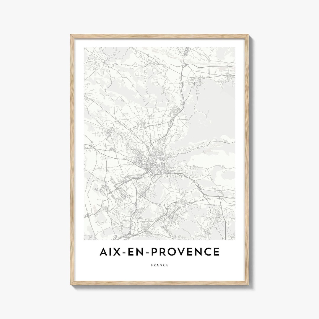 Map of Aix-en-provence Print, Aix-en-provence Map Gift, Aix-en-provence ...