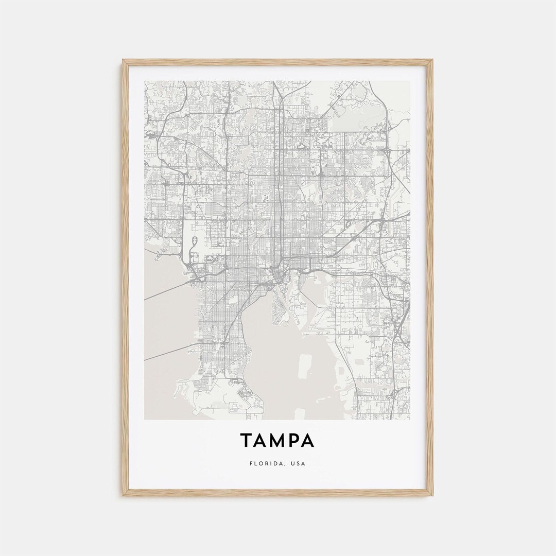 Map of Tampa Print, Tampa Map Gift, Tampa Poster, City Map Artwork for ...