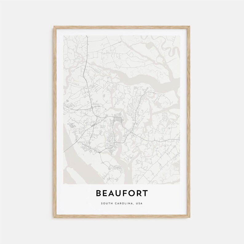 Map of Beaufort Print, Beaufort Map Gift, Beaufort Poster, City Map ...