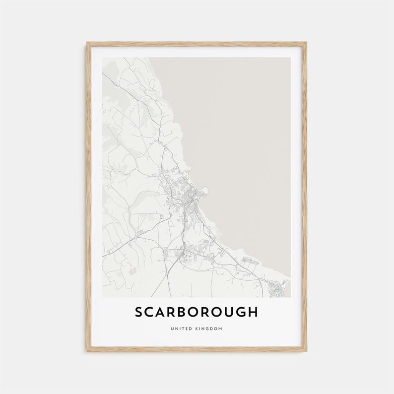Map of Scarborough Print, Scarborough Map Gift, Scarborough Poster ...