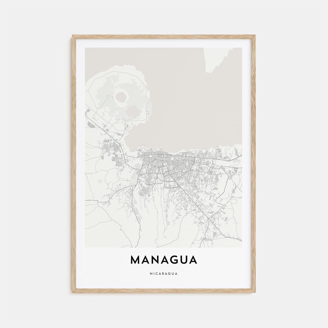 Map of Managua Print, Managua Map Gift, Managua Poster, City Map ...