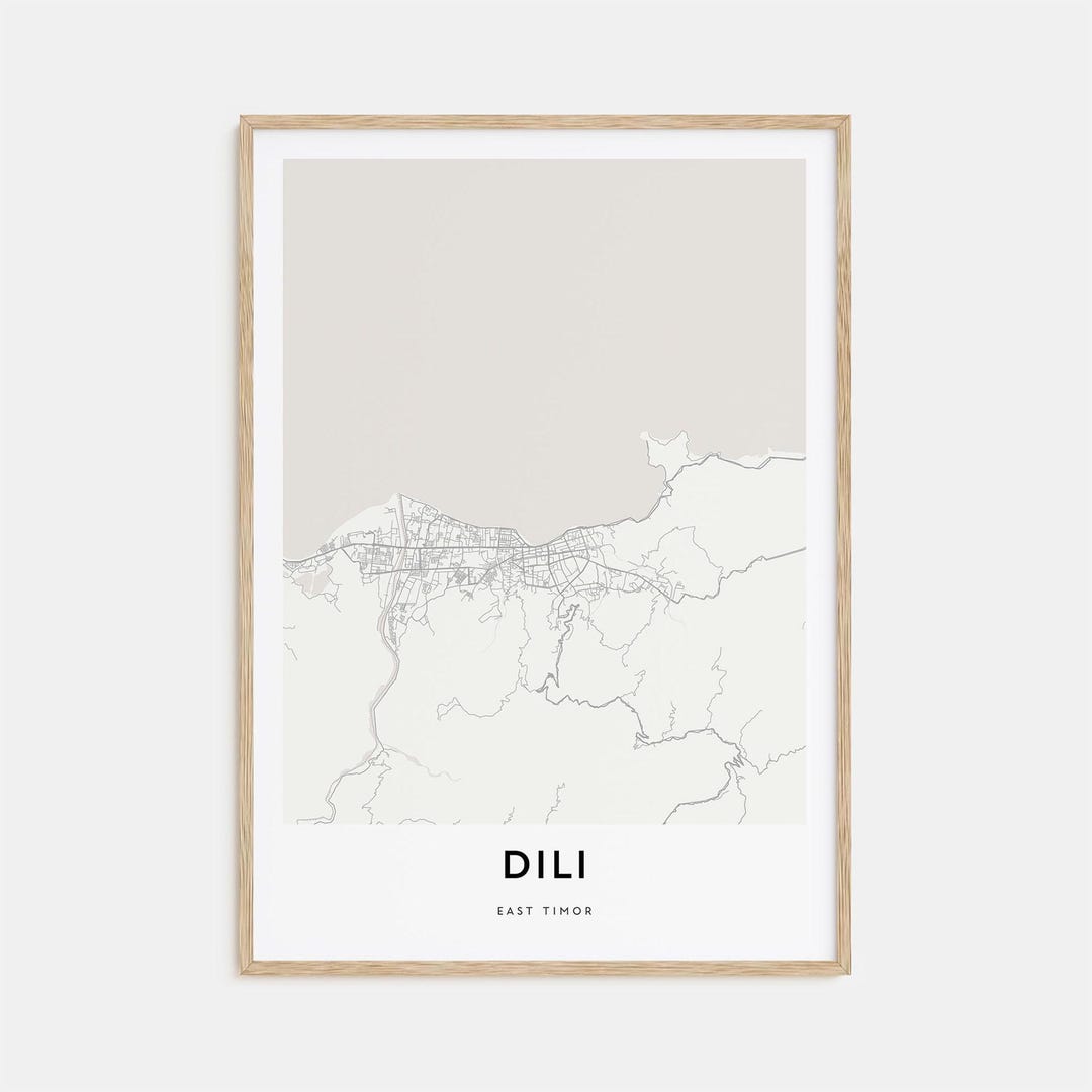 Map of Dili Print, Dili Map Gift, Dili Poster, City Map Artwork for ...