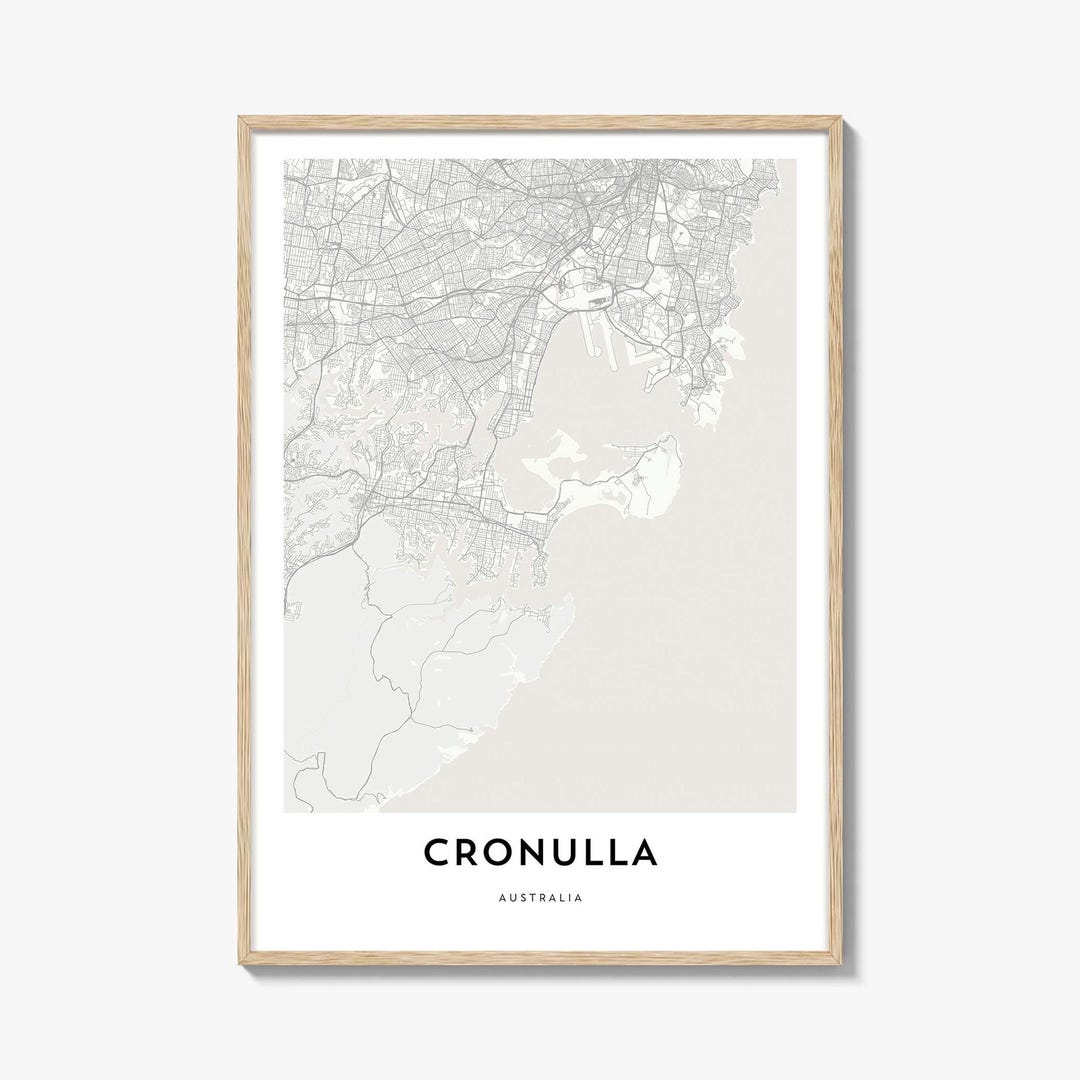 Map of Cronulla Print, Cronulla Map Gift, Cronulla Poster, City Map ...
