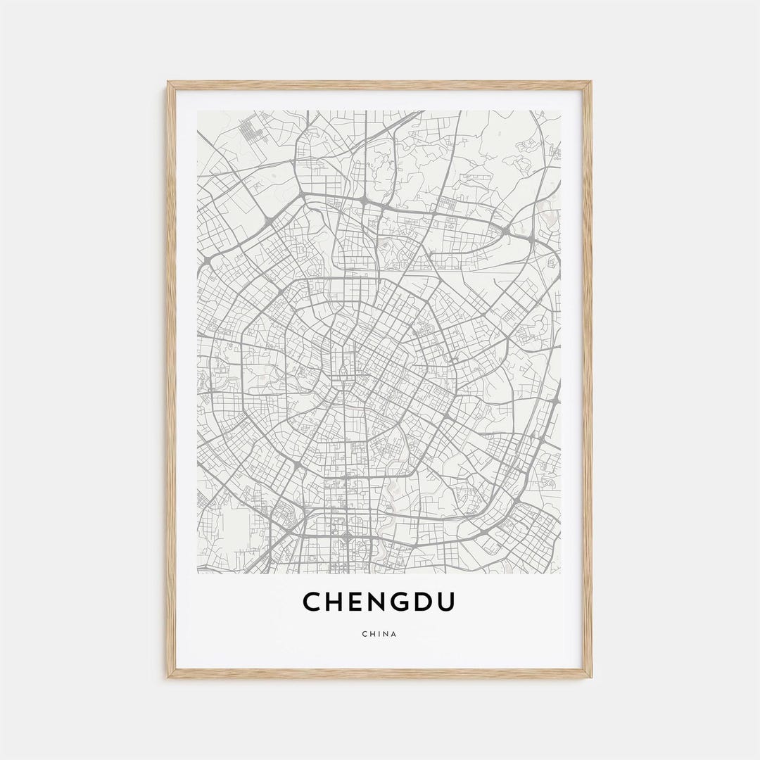 Map of Chengdu Print, Chengdu Map Gift, Chengdu Poster, City Map ...