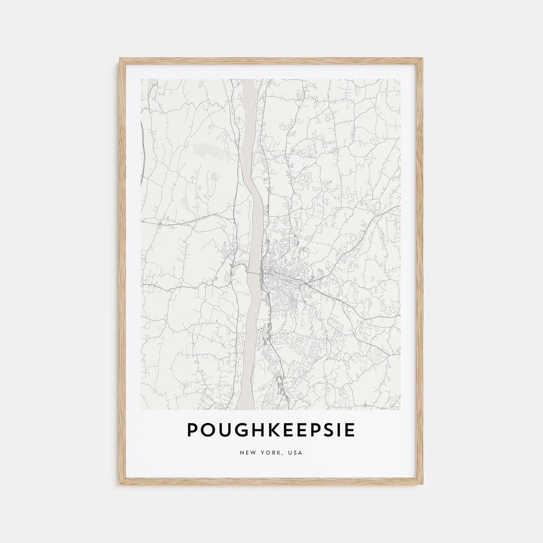 Map of Poughkeepsie Print, Poughkeepsie Map Gift, Poughkeepsie Poster ...
