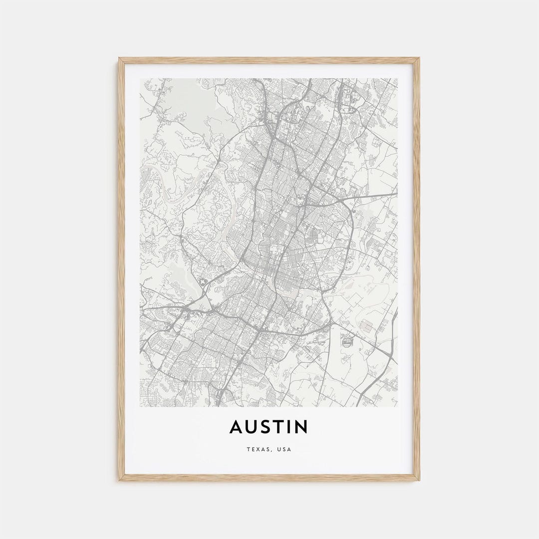 Map of Austin Print, Austin Map Gift, Austin Poster, City Map Artwork ...