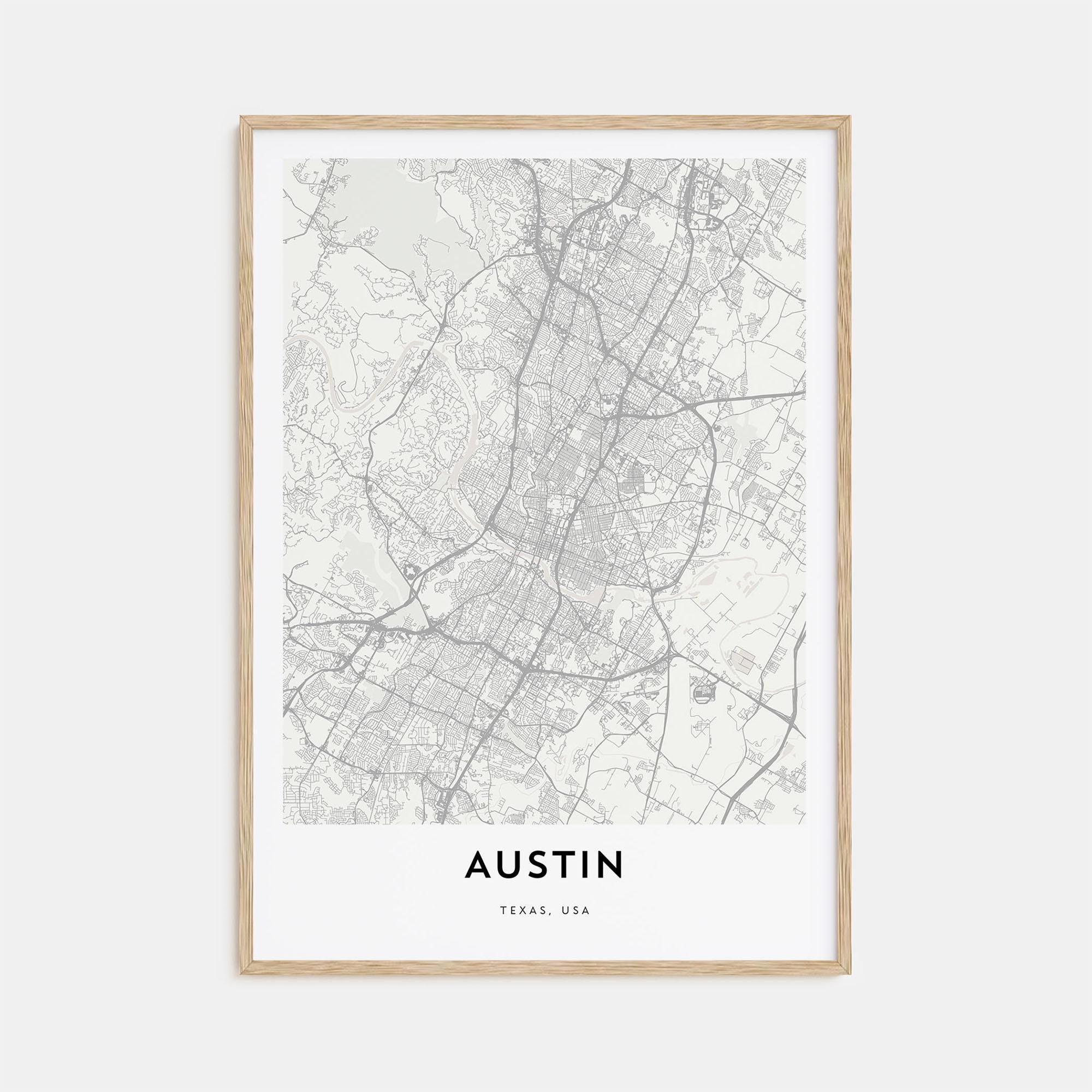 Map of Austin Print, Austin Map Gift, Austin Poster, City Map Artwork ...