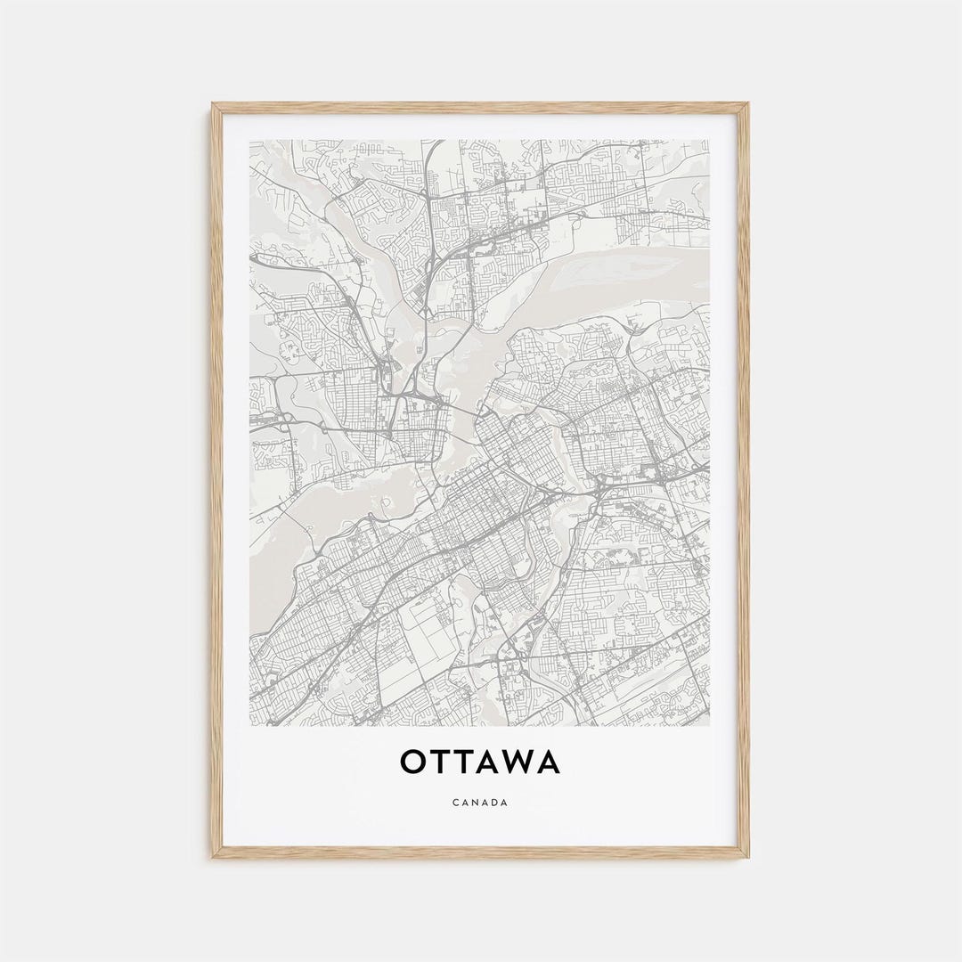Map of Ottawa Print, Ottawa Map Gift, Ottawa Poster, City Map Artwork ...
