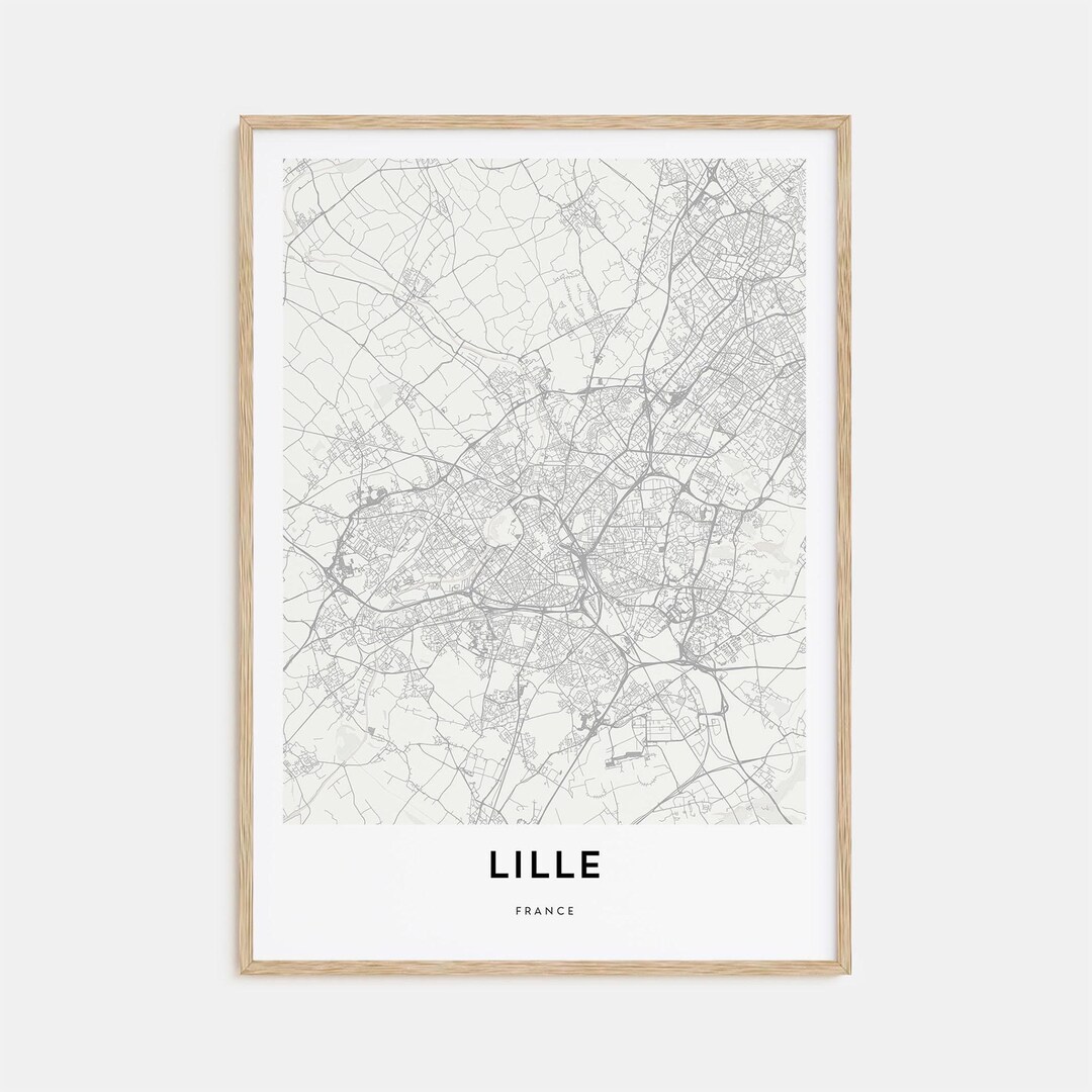 Map of Lille Print, Lille Map Gift, Lille Poster, City Map Artwork for ...