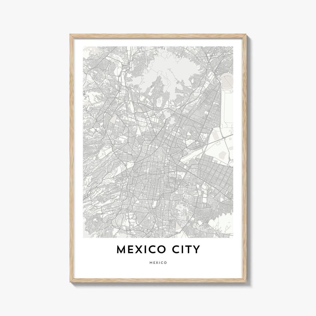 Mexico City Map Poster Print, CDMX Wall Art, Mexican Decor, Ciudad De ...