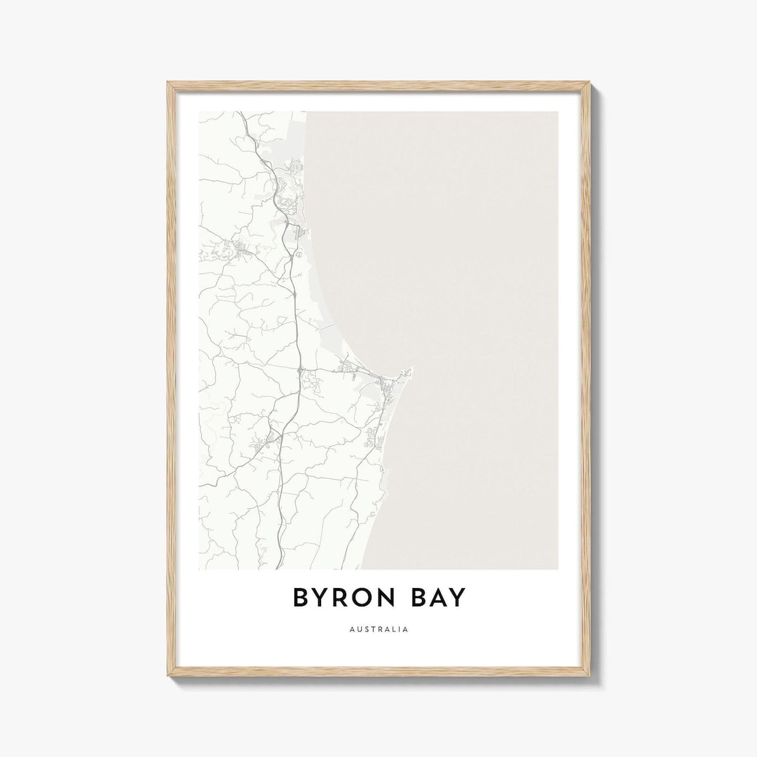 Byron Bay Map Print: Australia City Map Artwork - Etsy Australia