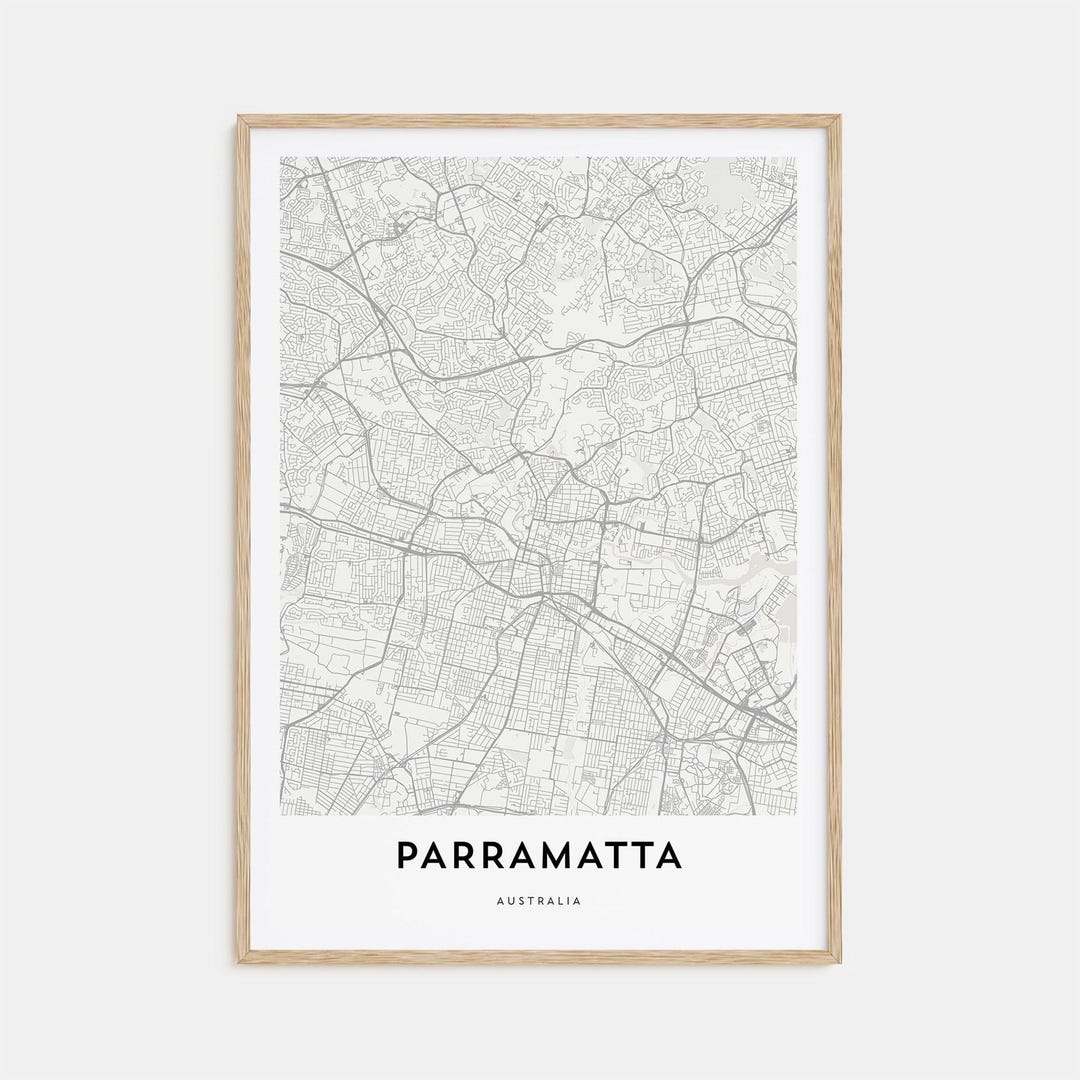 Map of Parramatta Print, Parramatta Map Gift, Parramatta Poster, City ...