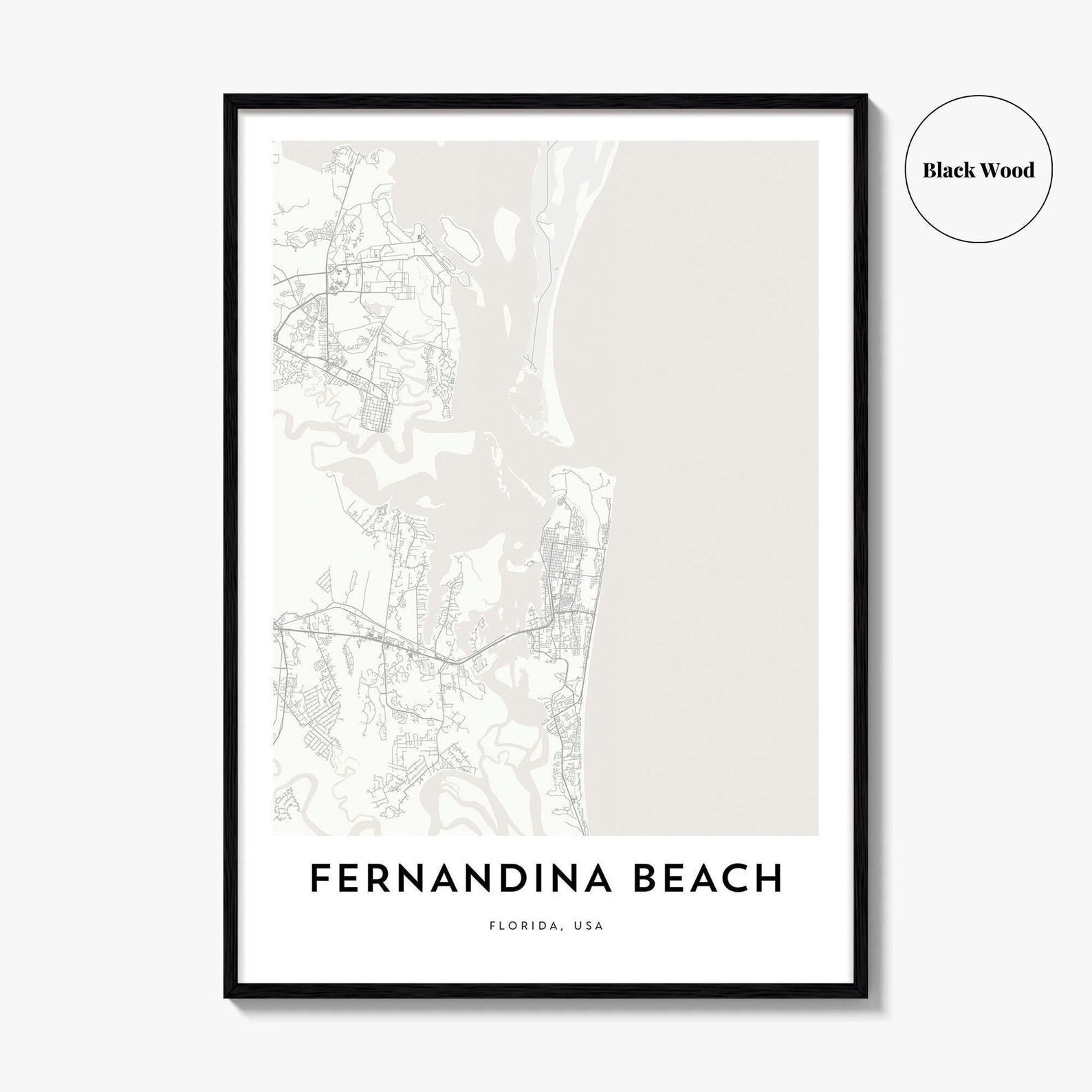 Map of Fernandina Beach Print, Fernandina Beach Map Gift, Fernandina ...