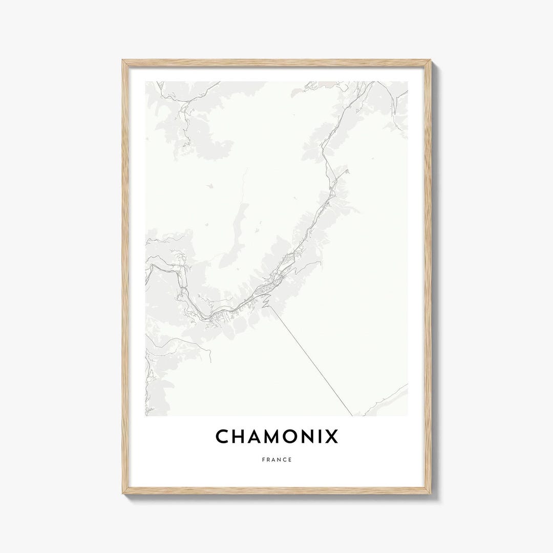 Map of Chamonix Print, Chamonix Map Gift, Chamonix Poster, City Map ...