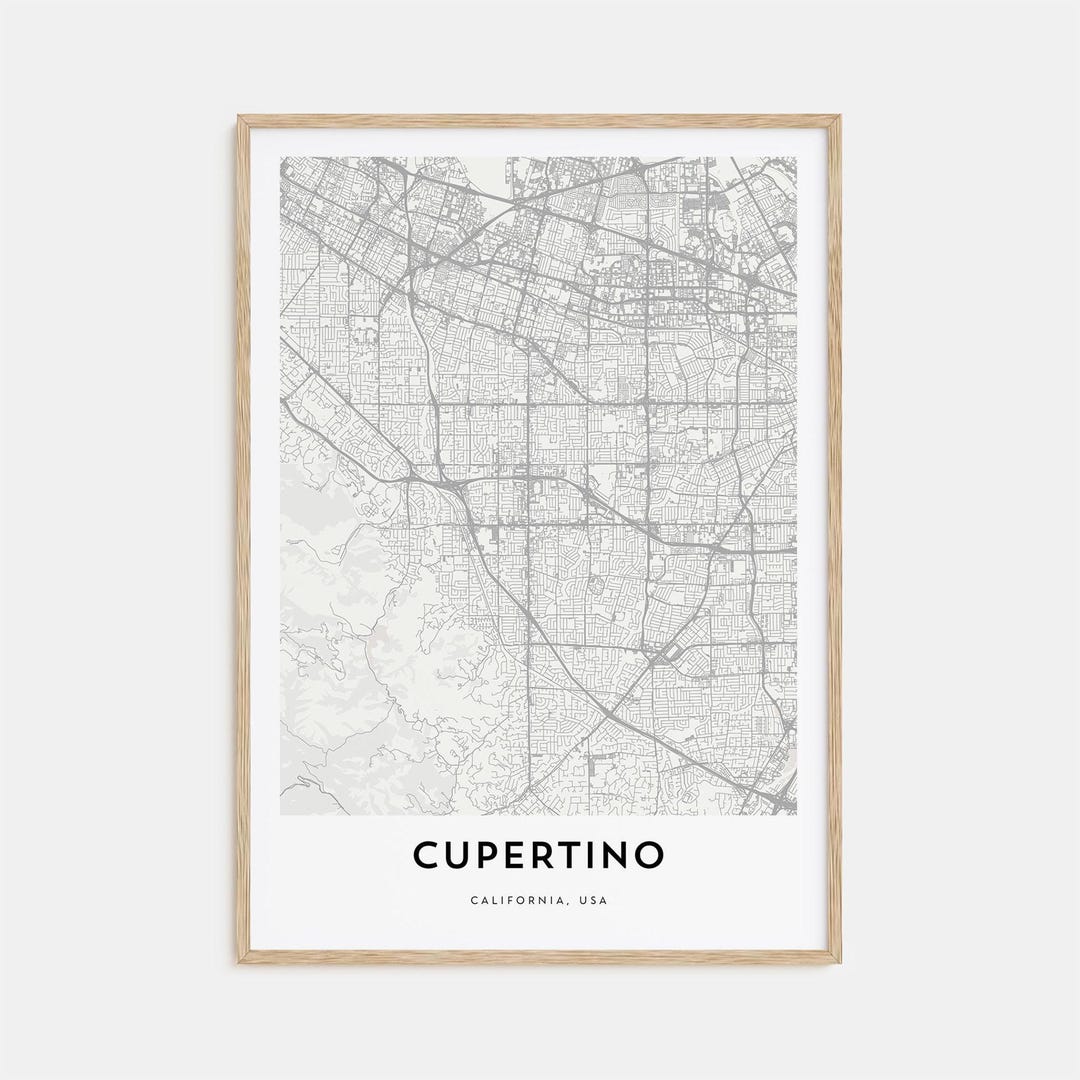 Map of Cupertino Print, Cupertino Map Gift, Cupertino Poster, City Map ...