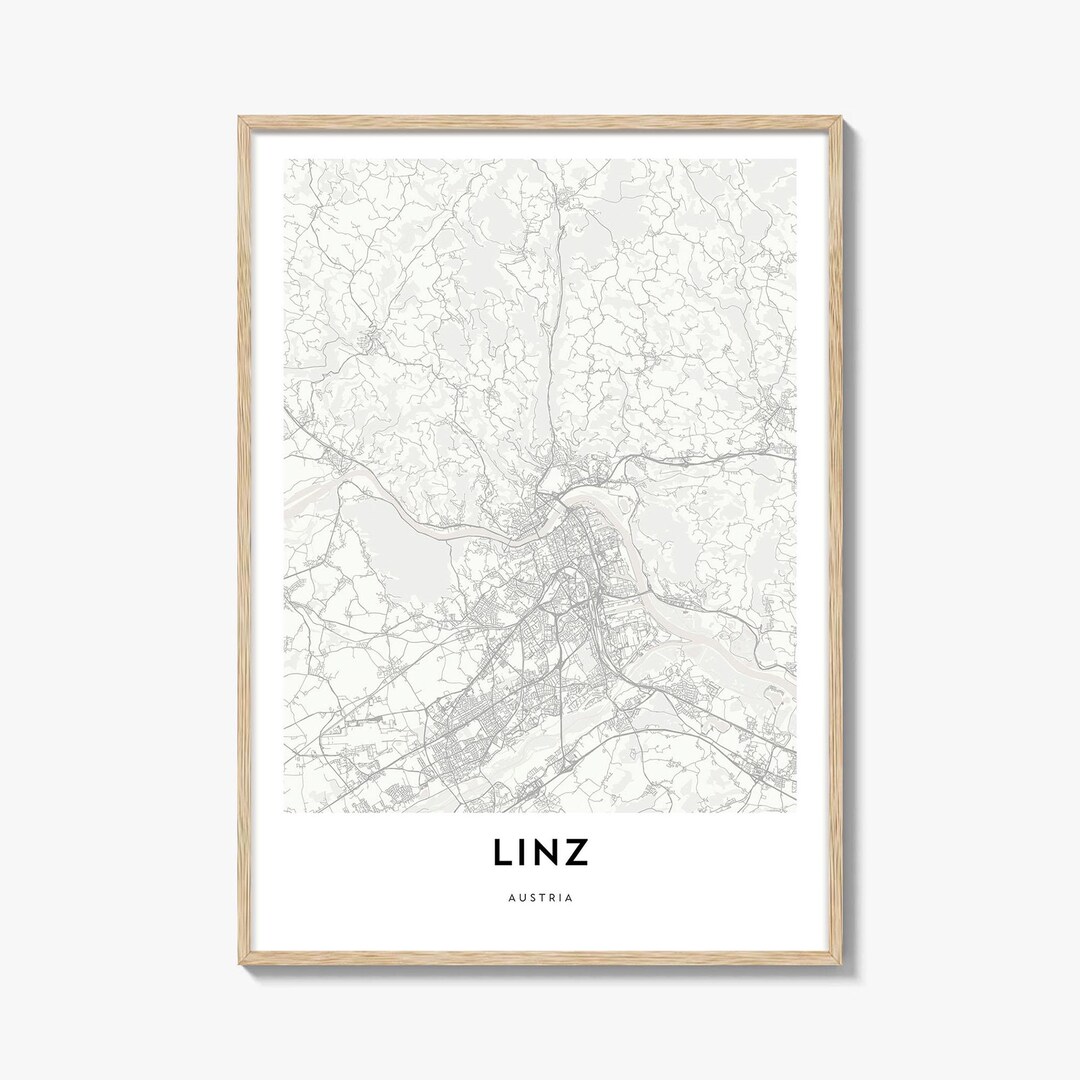 Map of Linz Print, Linz Map Gift, Linz Poster, City Map Artwork for ...