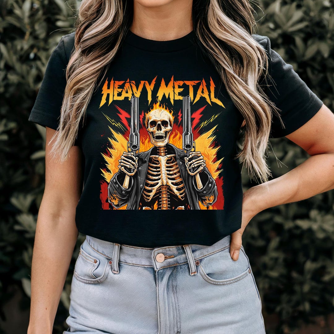 Heavy Metal Skeleton Tee, Autistic Funny Skeleton Shirt, Autism Edgy ...