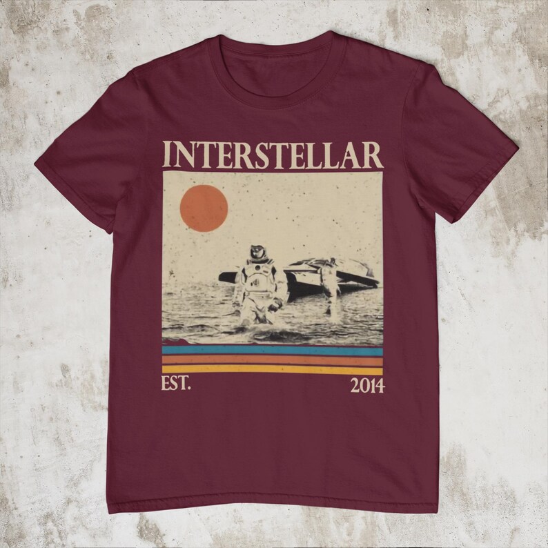 Interstellar Retro Movie T=shirt, Vintage Sci-fi Movie Tee Astronaut ...