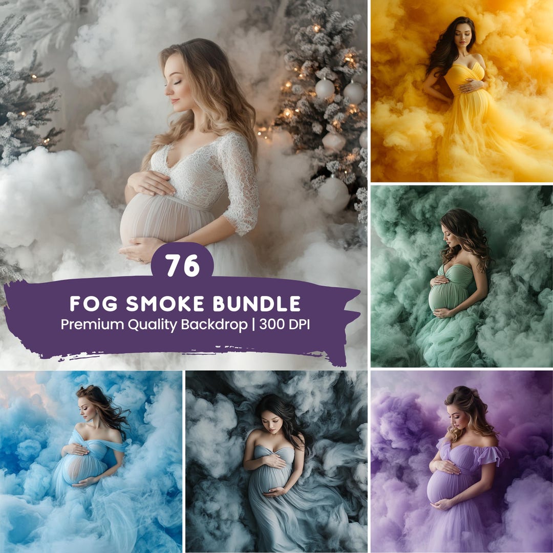 76 Smoke & Fog Rooms Digital Backdrops for Maternity Photography, Smoke ...