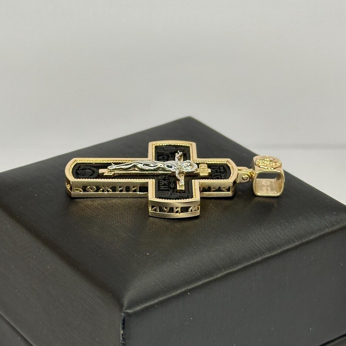 14k Gold Cross Ebony Inlaid, Incredible and Elegant Cross by ...