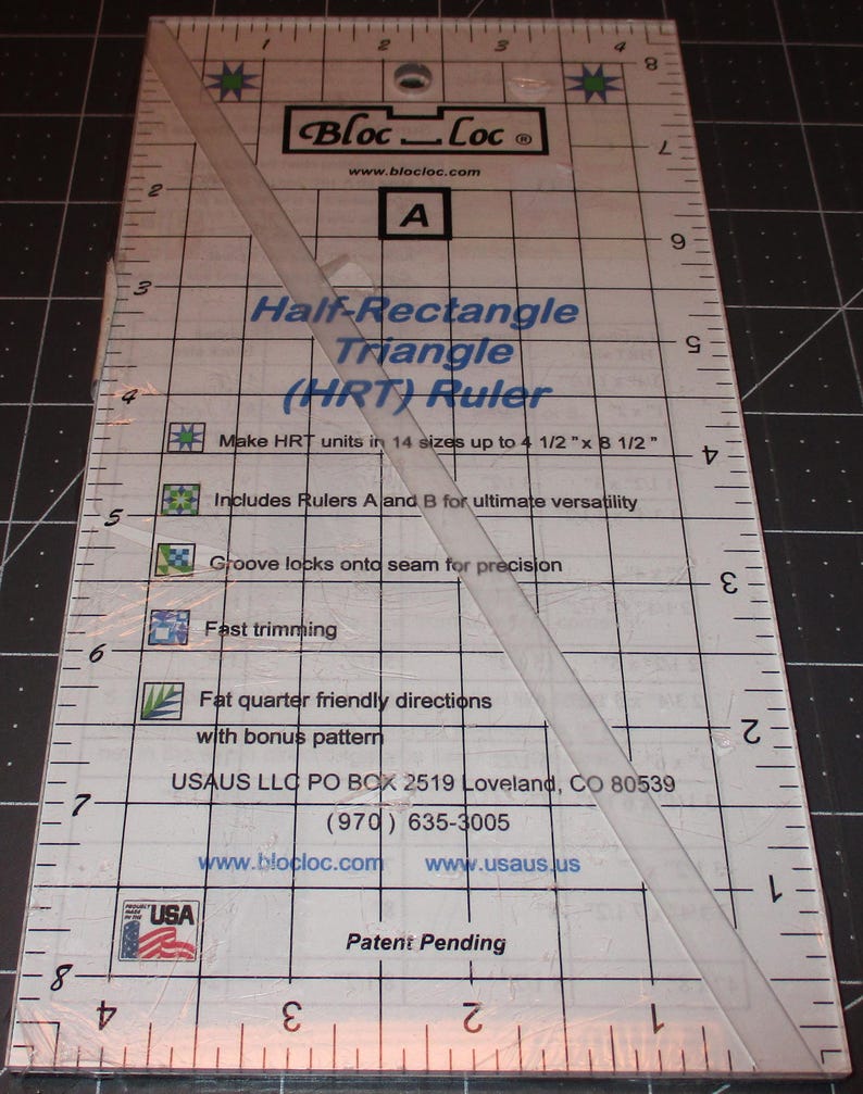 Bloc-loc Half Rectangle Triangle HRT A and B Rulers includes Both ...
