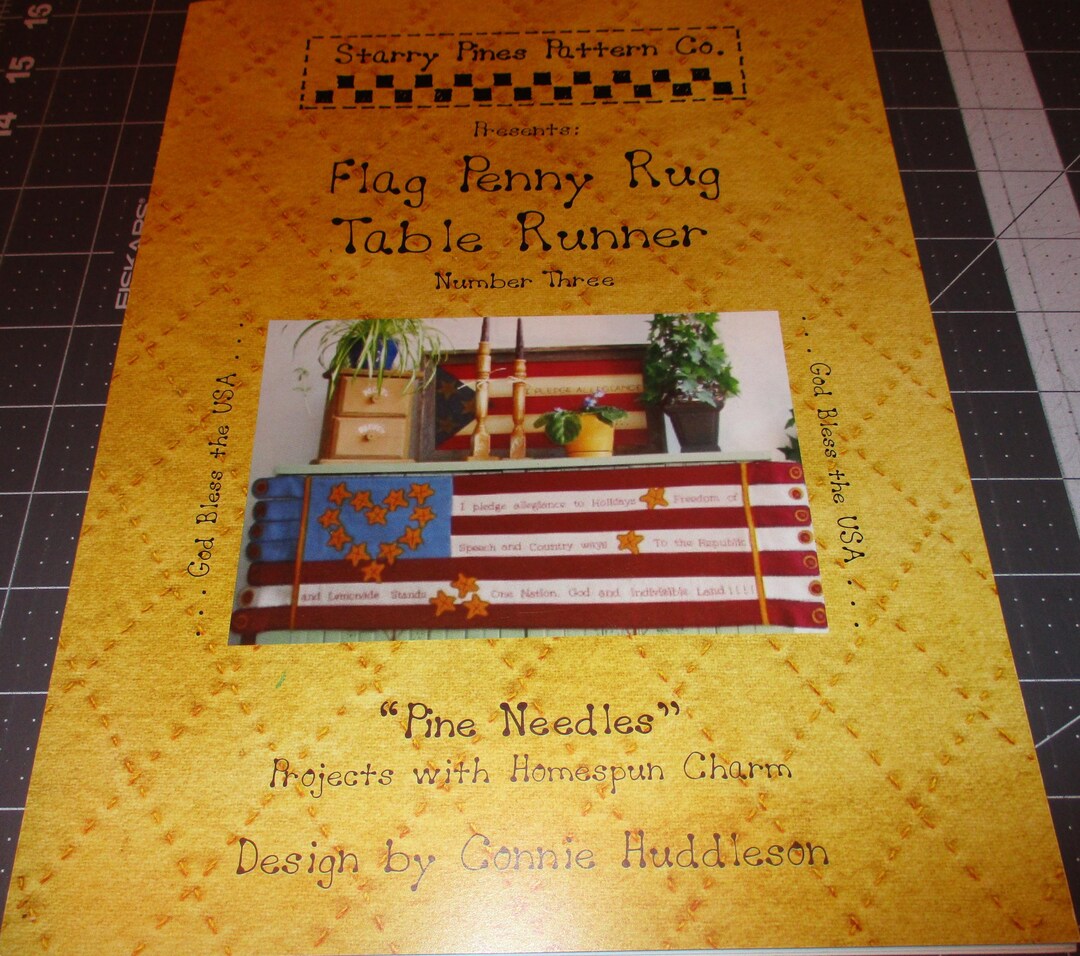 Vintage Pattern. New Condition. flag Penny Rug Table Runner 2003 by ...