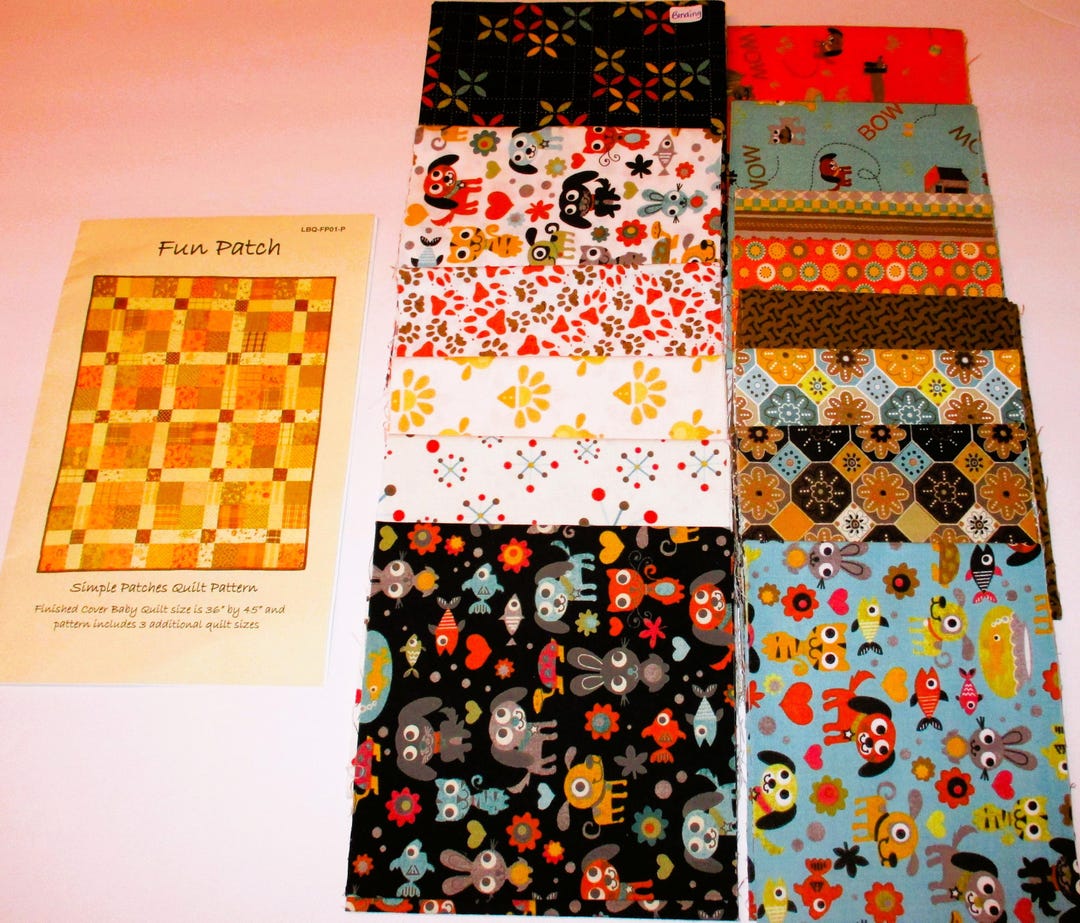 Max & Whiskers Moda Basic Grey Fun Patch Quilt Kit (includes Fabric, No ...